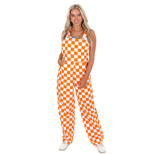 Tennessee Volunteers - Adult Unisex Checkered Orange/White Overalls